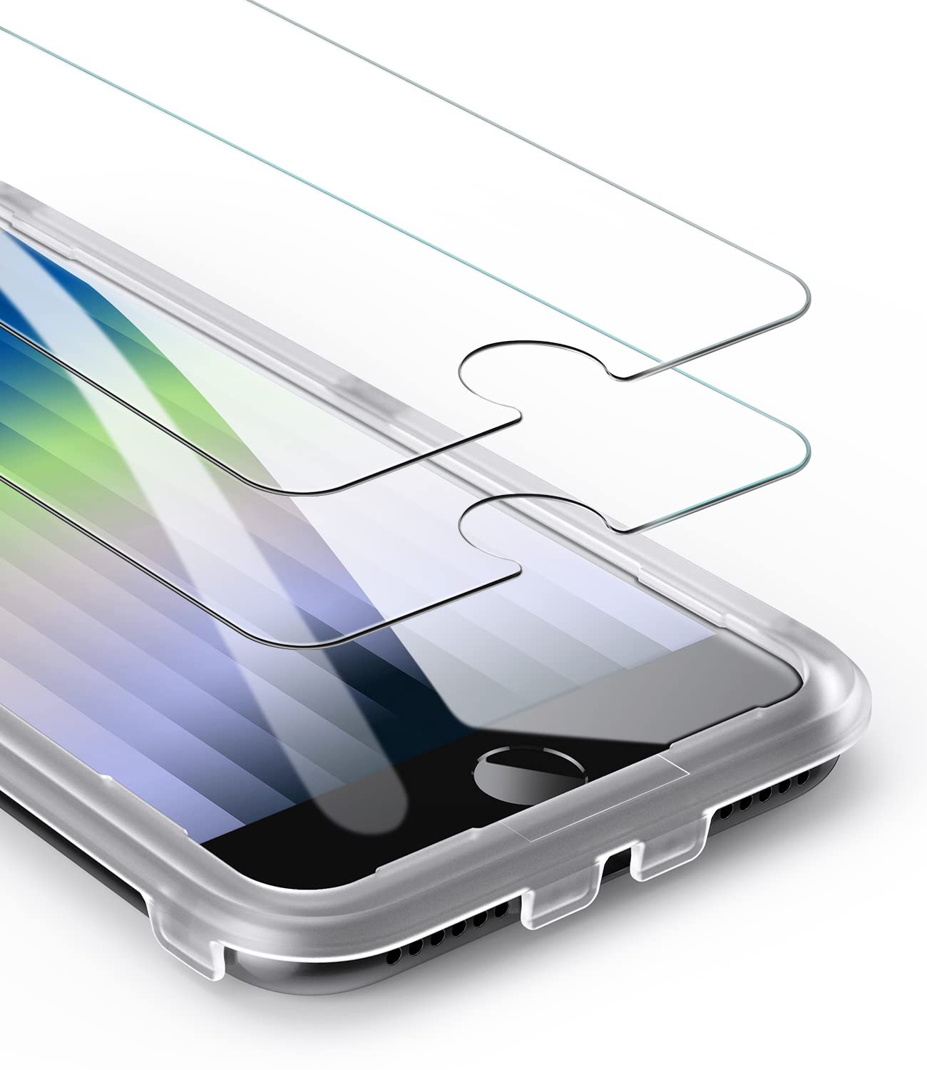 UNBREAKcable Protective Glass for iPhone SE 2022/2020, Pack of 2 Screen Protector for iPhone SE 2020/8/7/6/6s, [9H Hardness], 2.5D Double Defense Series Screen Protector, Scratch-Resistant,