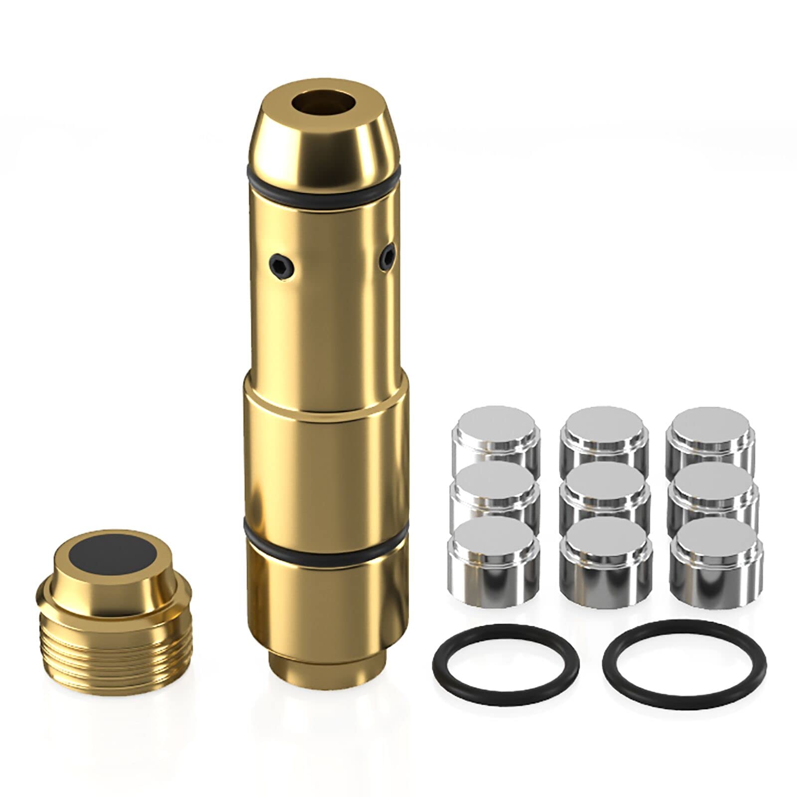 9mm Laser Training Cartridge with Built in Snap Cap for Dry Fire Training Practice, Extra Rubber Back Cap Included