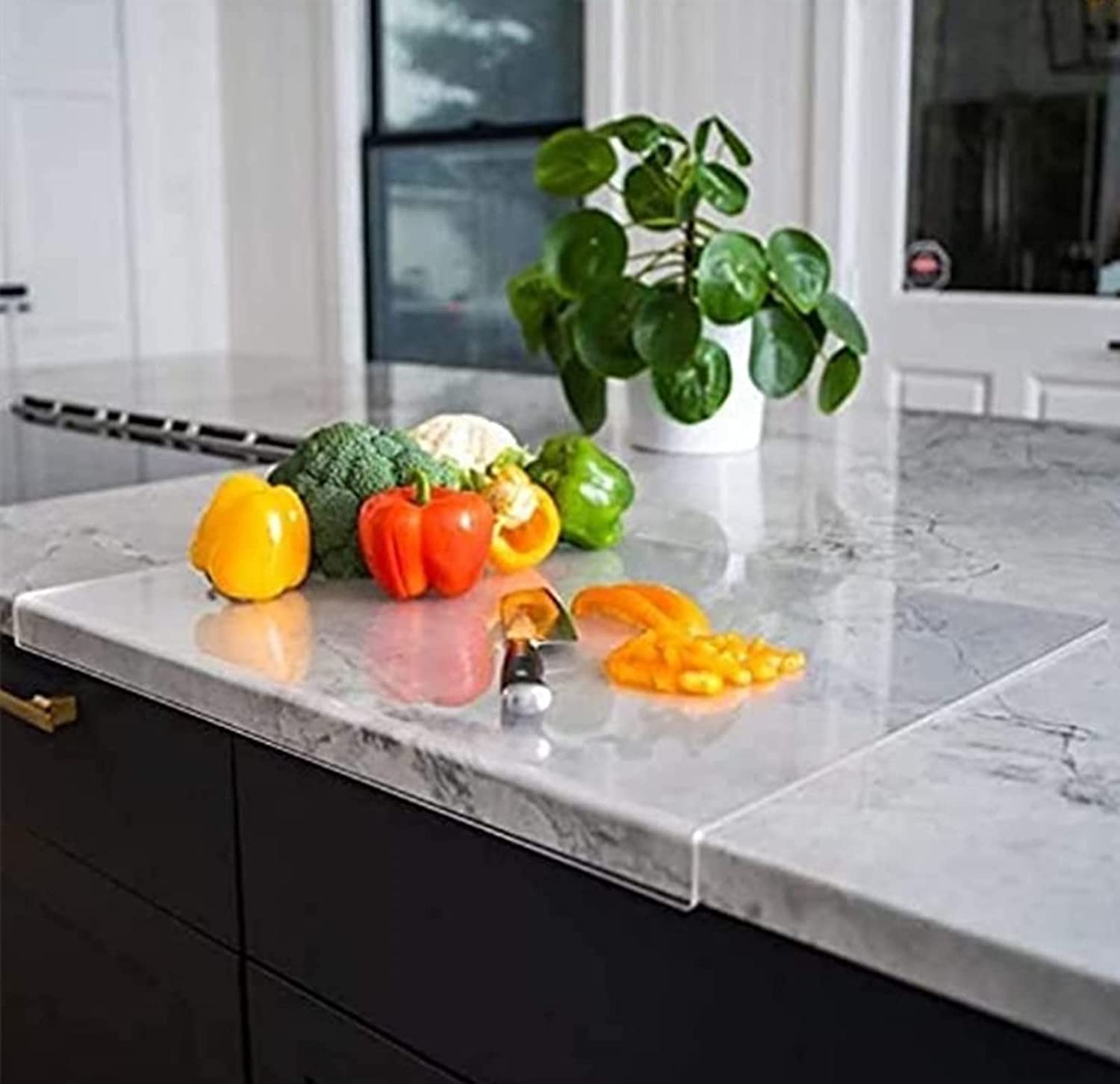 Acrylic Cutting Boards for Kitchen Counter, 2023 New Acrylic Anti-Slip Transparent Cutting Board with Lip for Counter Countertop Protector Home Restaurant, Cutting Boards For Kitchen Counter