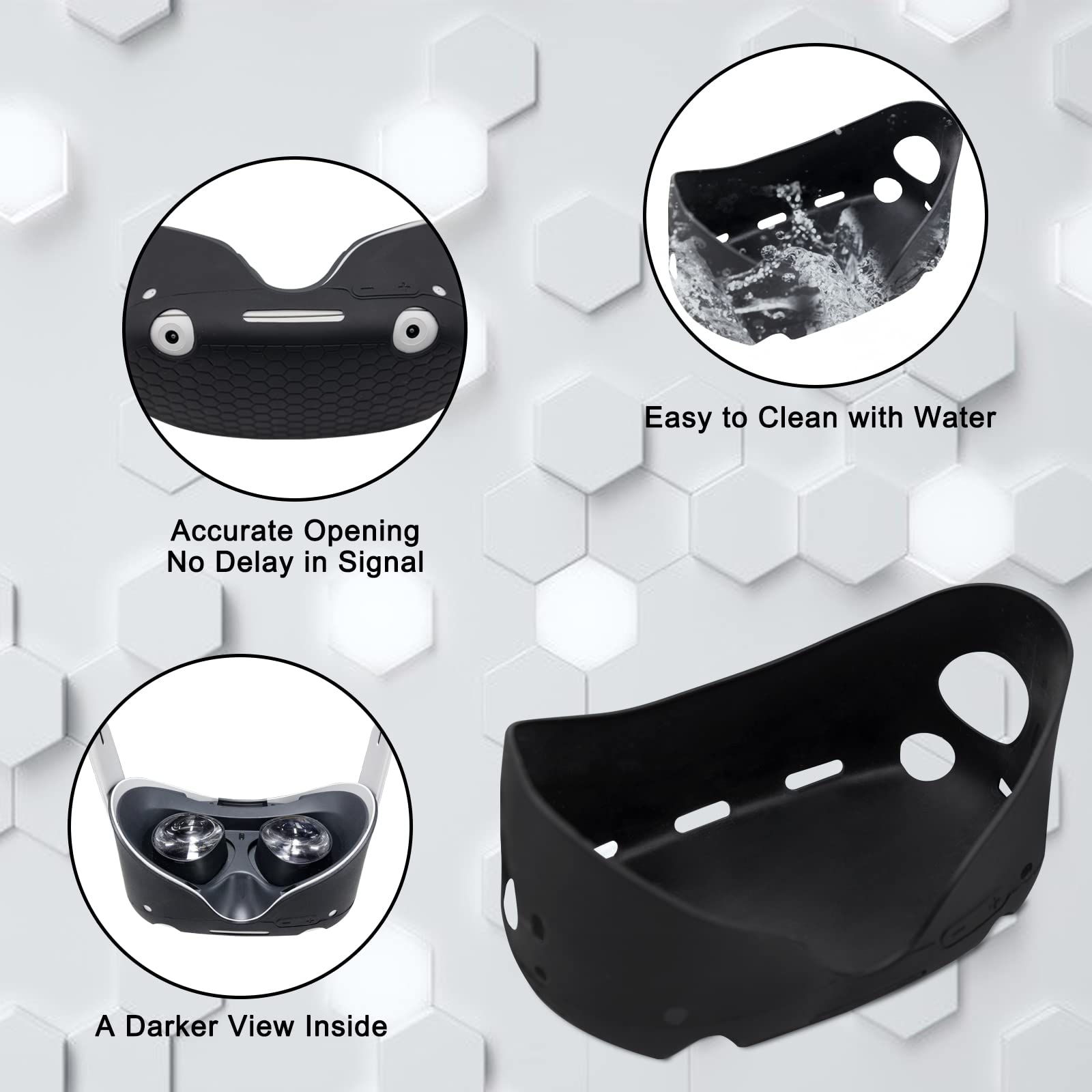 8VR for Oculus Quest 2 Accessories, Controller Grips Cover with Nylon Adjustable Knuckle Strap, VR Shell Protective Cover Anti Scratch Anti Dust Silicone Front Face Cover, Compatible with Quest 2