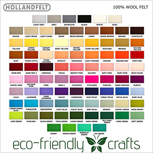 Holland Felt - 100% Merino Wool Felt - Neutrals and Browns - 1mm Thick - 20cm x 30cm Single Sheet (Beige Brown-35, 20cm x 30cm)