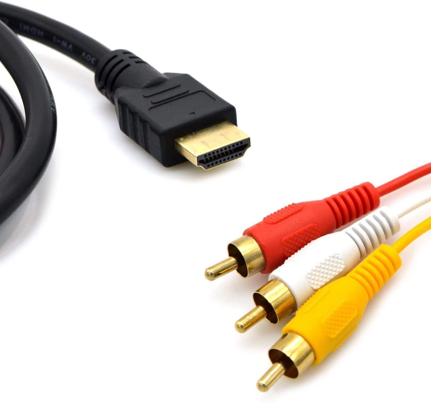 Chenduomi HDMI to RCA TV Cable HDMI Male to 3 RCA Male av Cable Video Audio Component Converter Adapter 1080P Cable for HDTV Black 5ft/1.5m