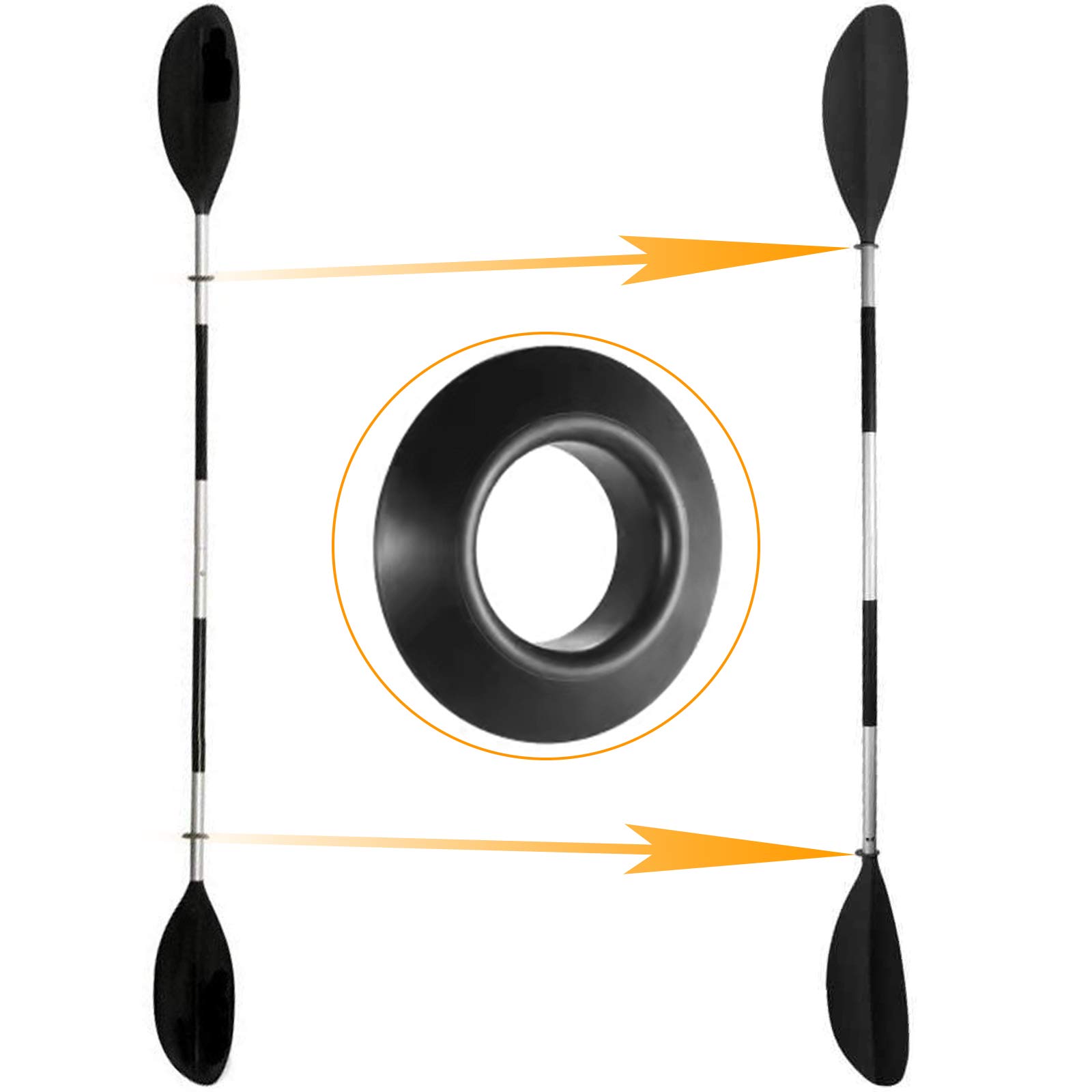 6Pcs Rubber Kayak Paddle Drip Rings Universal Canoe Paddle Drip Ring Keep Hand Dry Paddle Drip Rings for Kayak Canoe Paddle Accessories