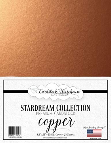 Copper Stardream Metallic Cardstock Paper - 8.5 X 11 Inch - 105 Lb. / 284 Gsm Cover - 25 Sheets From Cardstock Warehouse