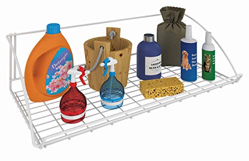 ClosetMaid 8279 24-Inch Wide Laundry Utility Hanger Shelf , White & Wire Hanging Shelf Basket for Storage, Organization in Closet or Pantry, No Assembly or Installation, Durable, White