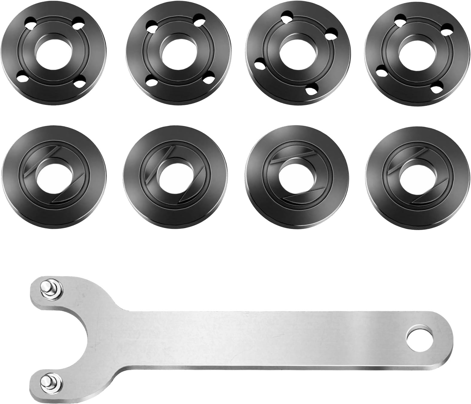 9Pcs Angle Grinder Nuts,1 Angle Grinder Wrench with 8 Angle Grinder Flange Nuts - Compatible with Dewalt, Bosch, Ryobi, Metabo Grinders