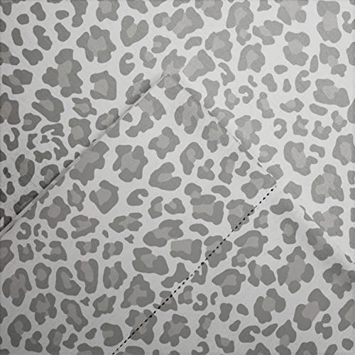 Pointehaven 180 GSM Velvet Feel Luxury Cotton Printed Flannel Sheet Set, Cal King, Leopard