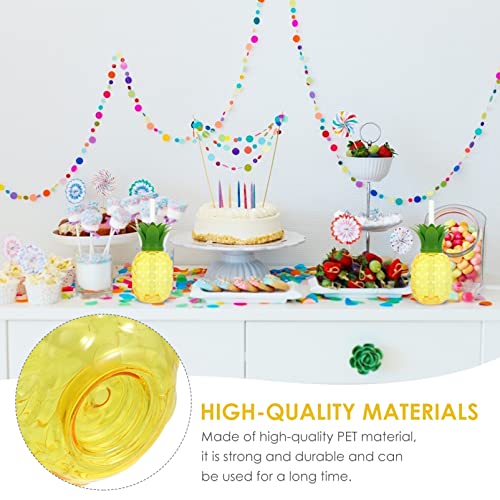 4pcs Pineapple Cup Beach Cup Upside down Pineapple Hawaiian Cups Summer Party Cups Tropical Cups with Straws Pineapple Juice Cup Water Cup Water Cups Modeling Plastic Drinks Child