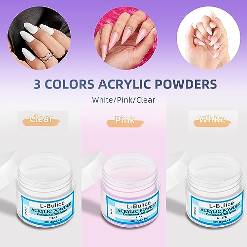Acrylic Nail Kit, Nail Kit Set, Professional Nail Beginner Kit, 12 Glitter Acrylic Powder, Nail Art Tip, DIY Tool, Nail Supplie, Everything Acrylic Nail Brush Nail Art Supplie, Nail Tip for Beginner