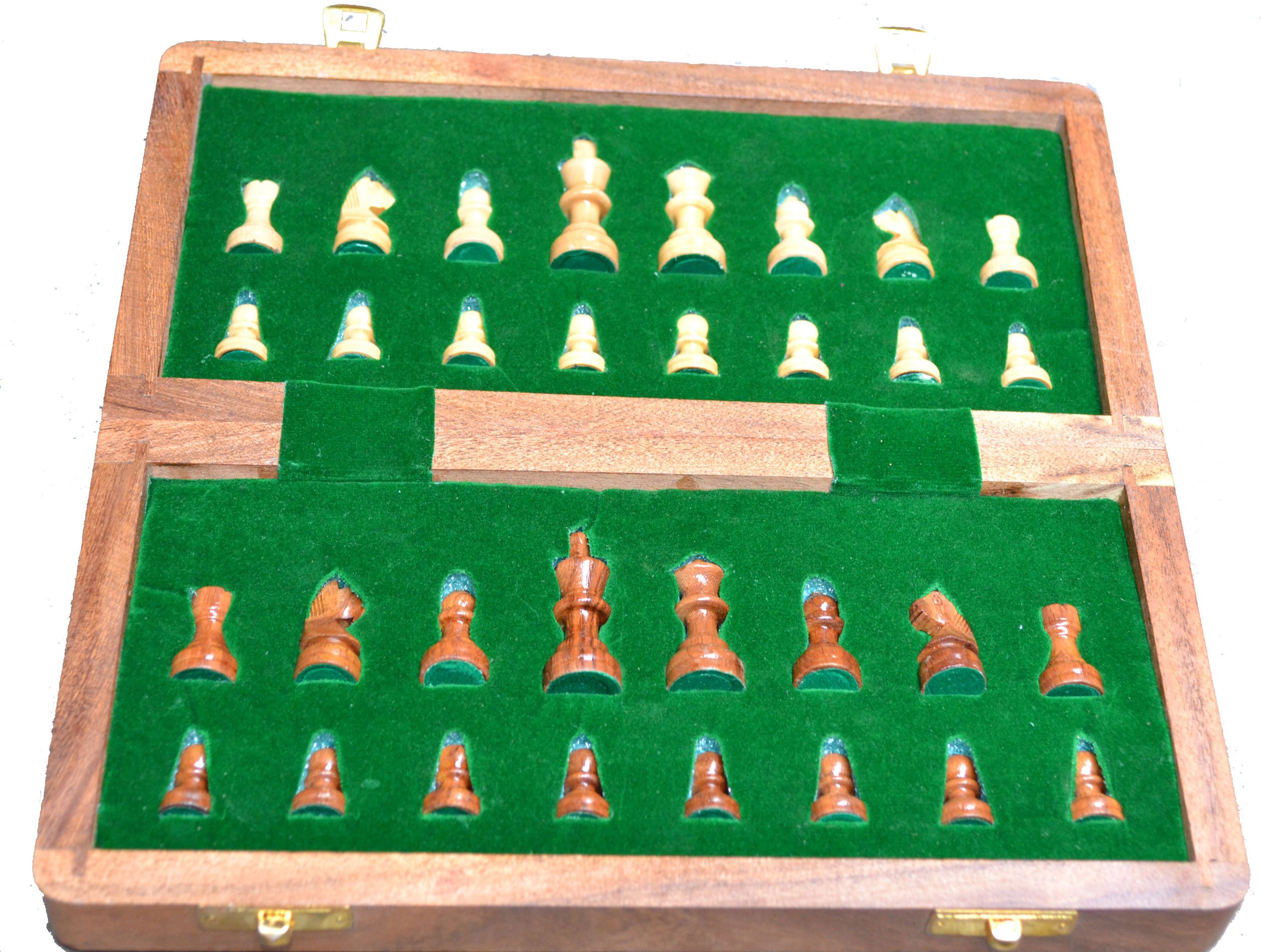 ChessBazar 10x10β Chess Set Chess Set with Bag - Folding Standard Magnetic Travel Chess Board Game Handmade in Fine Rosewood with Storage for Chessmen