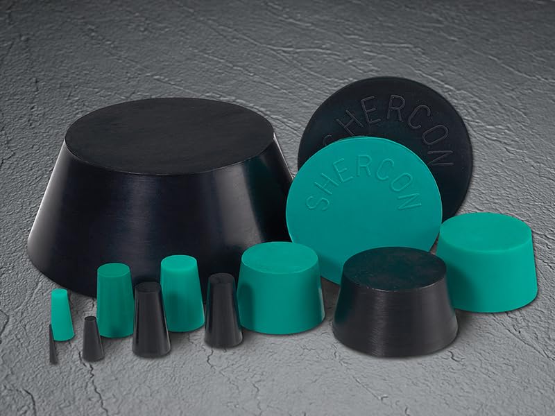 Caplugs GN-SH Series GN00 - Neoprene Plugs - Threaded/Plain Holes, Masking, Tapered Fit, Reusable, Green Neoprene, 0.406" x 0.594" x 1.000" (100 per Pack)