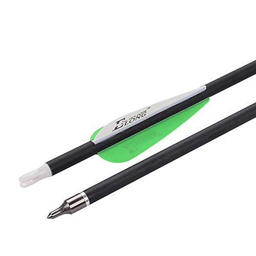 30 inch Carbon Arrows Youth Targeting Practice Hunting Arrows for Compound Bow Recurve Bow with Removable Tips (Pack of 12)