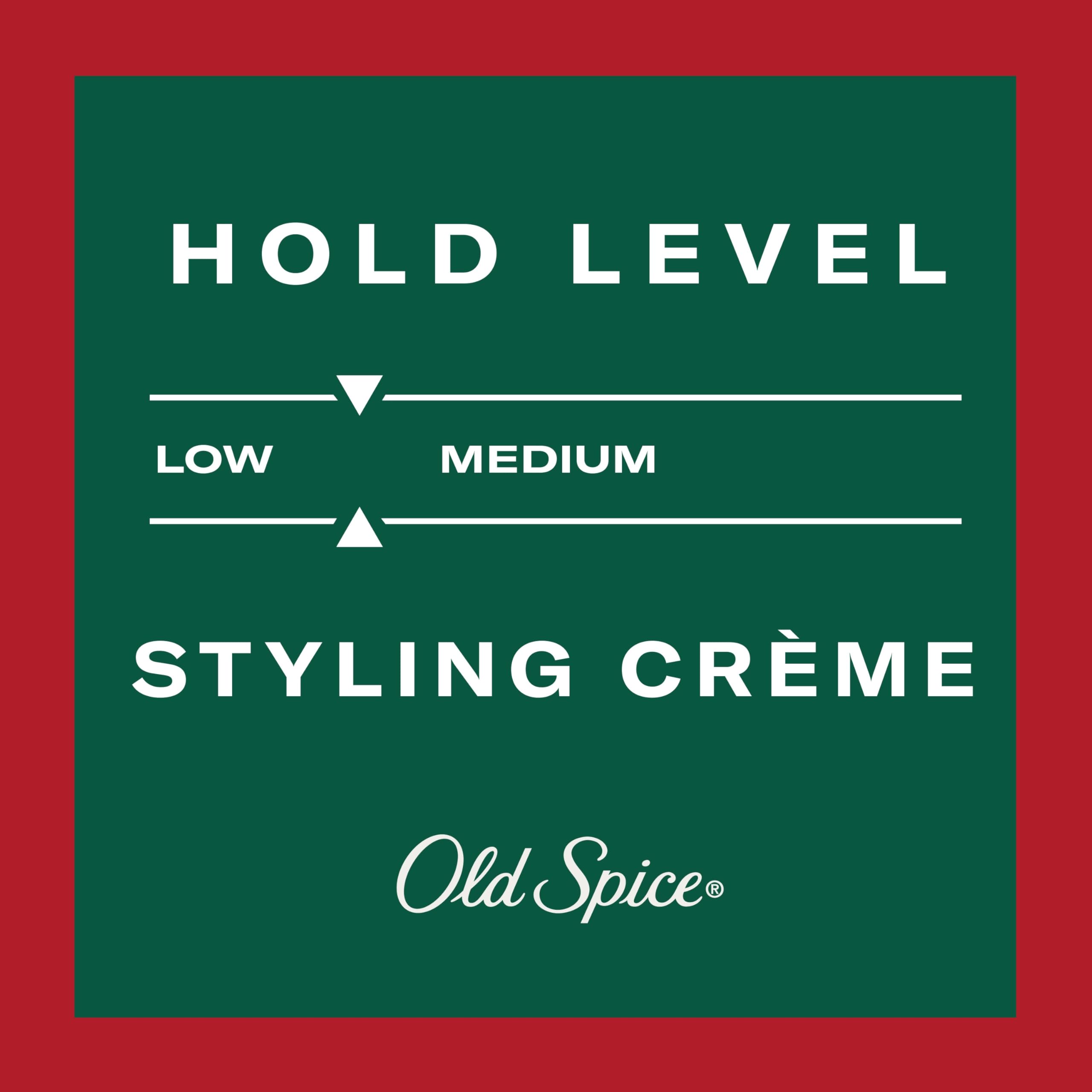 Old Spice No Crunch Crème, Hair Styling Crème for Men, Low Hold with Low Shine, 2.22 oz