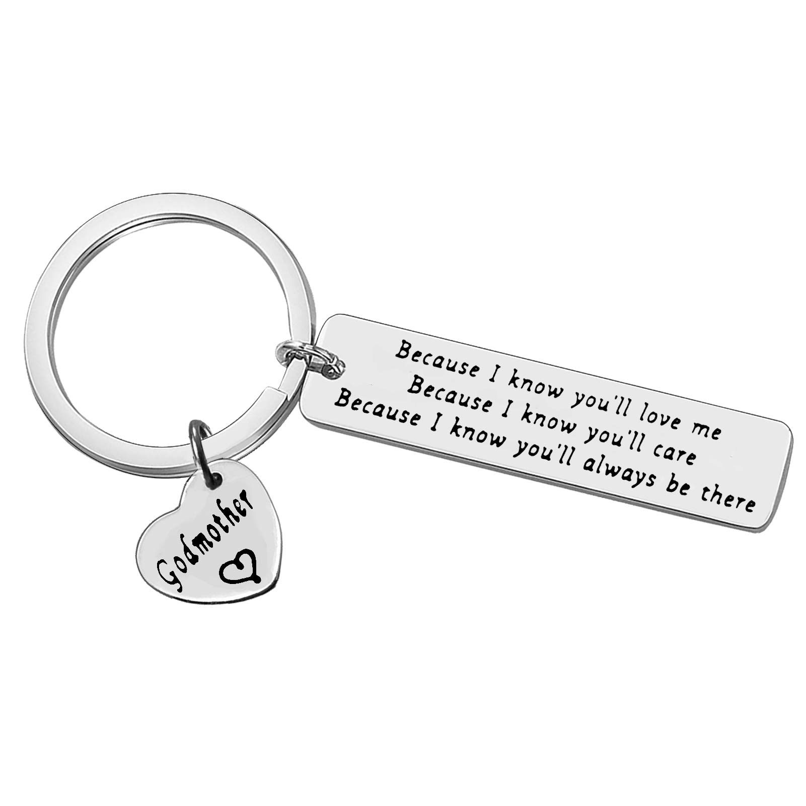 Mother's Day Gift Godmother Gift from Godchild Christmas Keychain for God Mother Jewelry Keychain First Communion Present Thank You Key Chain for Godmother Baptism Jewelry Christen Birthday Present