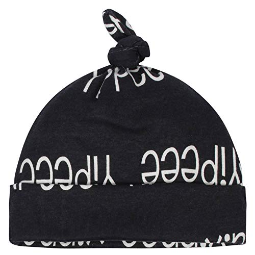 Grow by Gerber Baby Boys 4-Pack Caps, Black/White/Grey/Blue, Newborn