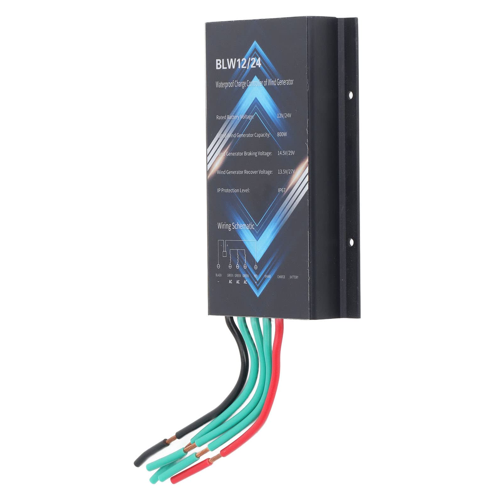 800W Aluminum Alloy IP67 Waterproof Mini Wind Turbine Generator Controller 12V 24V Wind Turbine System