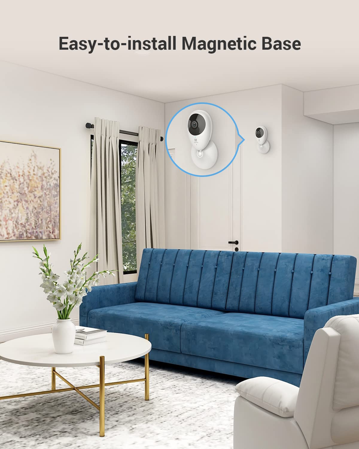 EZVIZ Indoor Security Camera 1080P, Motion Alert, Night Vision, Baby/Pet/Elder Monitoring, 135° Wide Angle, 2-Way Audio, Works with Alexa Google (CTQ2C-WH)