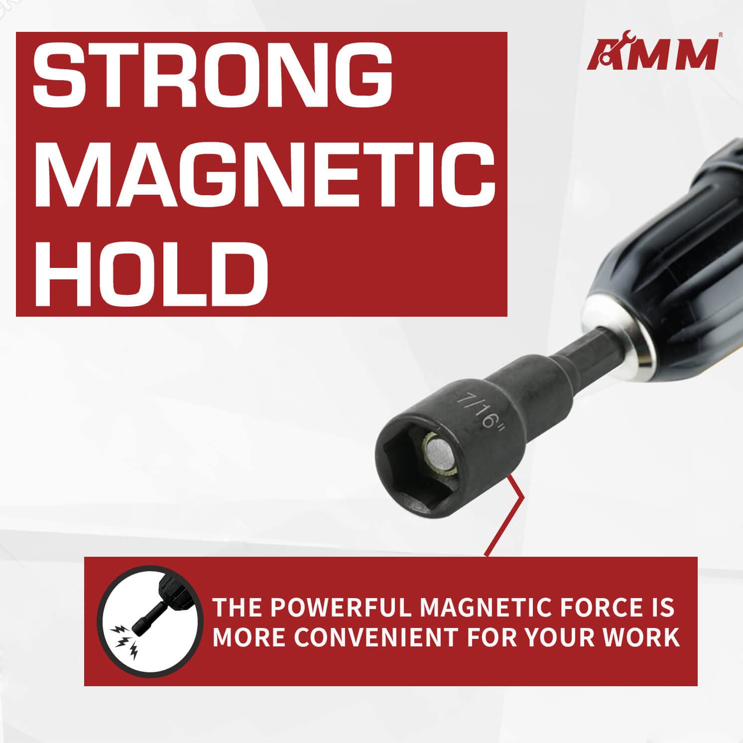 AMM 12-Piece Magnetic Nut Driver Set,1/4" Hex Shank Power Driver Bit Set,Metric(8-14mm) and SAE(1/4-inch - 9/16-inch) ,Cr-v Steel