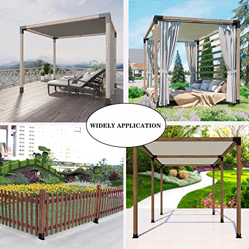 GGAIFbp Pergola Kit Brackets 4"x4" 2 Pack Heavy Duty 3-Way Right Angle Corner Pergola Hardware Brackets Kit and 2 Pcs Pergola Post Base for Gazebos,Patio Pergolas