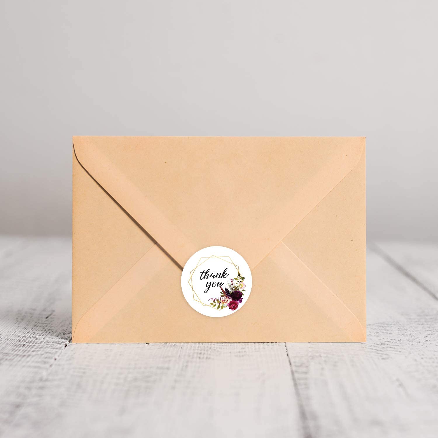 Fall Floral Frames Thank You Stickers / 4 Alternating Designs / 500 Boho Thank You Stickers / 1.5" Autumn Wedding Envelope Seals