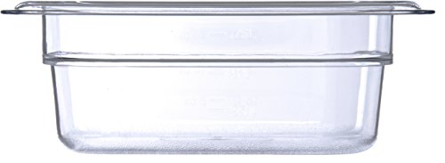 Carlisle FoodService Products 3068307 Plastic Food Pan, 1/6 Size, 2.5 Inches Deep, Clear