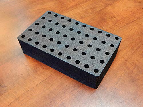 Polar Whale Test Tube Rack Black Foam Storage Rack Organizer Stand Transport Holds 50 Tubes Fits up to 10mm Diameter