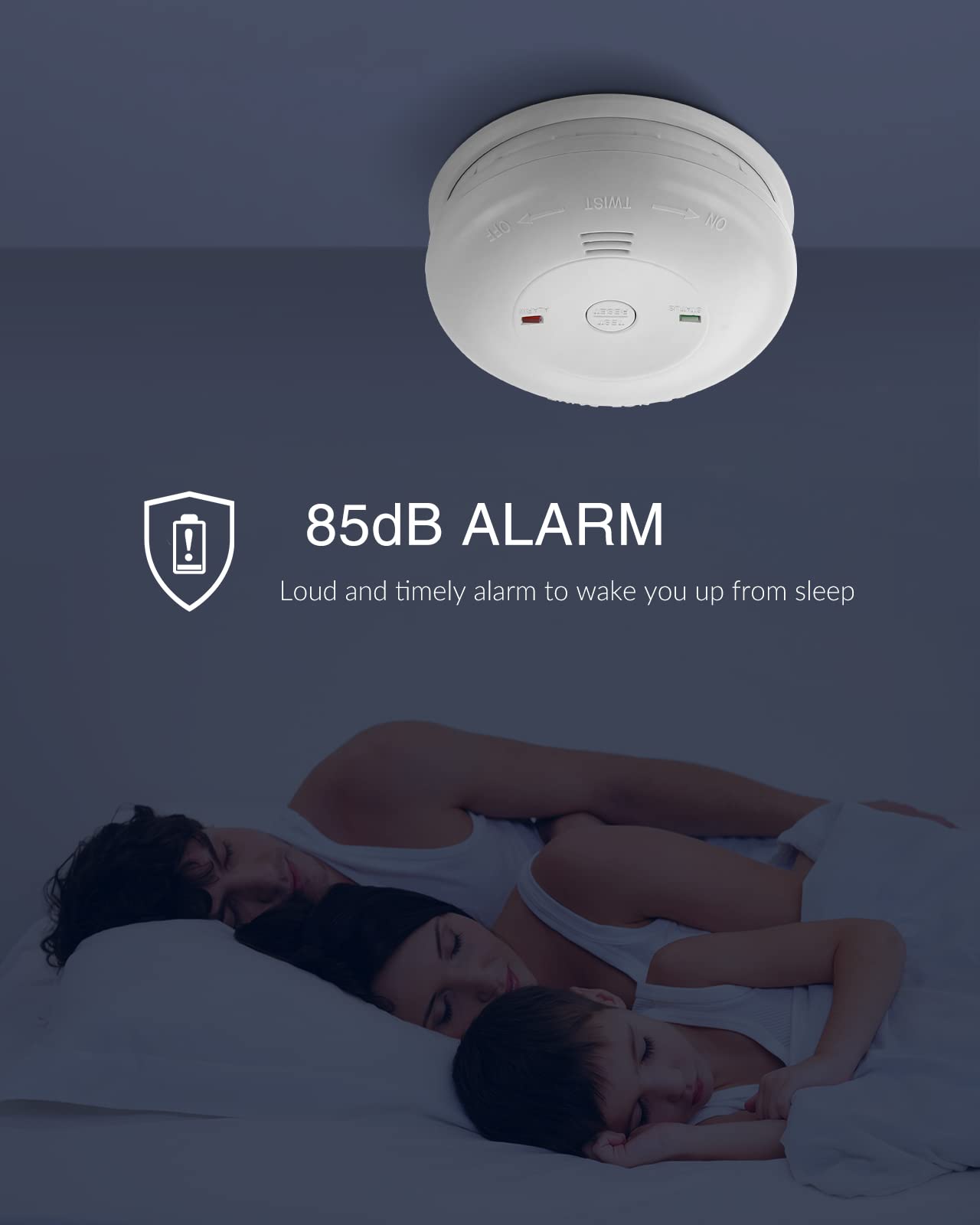 SITERWELL Carbon Monoxide Detector, 7-Year Product Life CO Detector with LED Indicator, CO Alarm with Test & Silence Button, Battery Operated, Low Battery Warning, UL 2034 Standards, 4 Pack