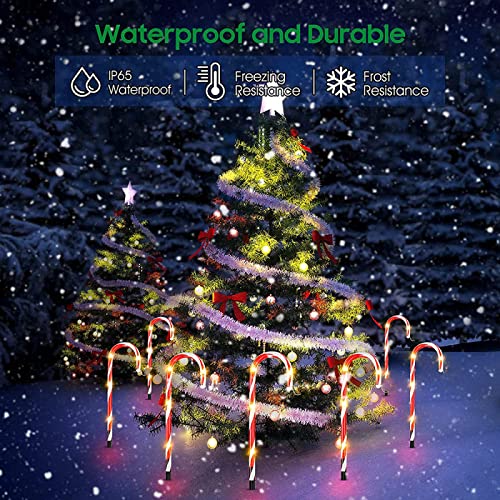 Christmas Candy Cane Lights,Christmas Decoration, Waterproof Solar Powered Garden Light, 5Pcs Lamp Christmas Lawn Candy Cane String Lights, Home for Outdoor Garden Decor