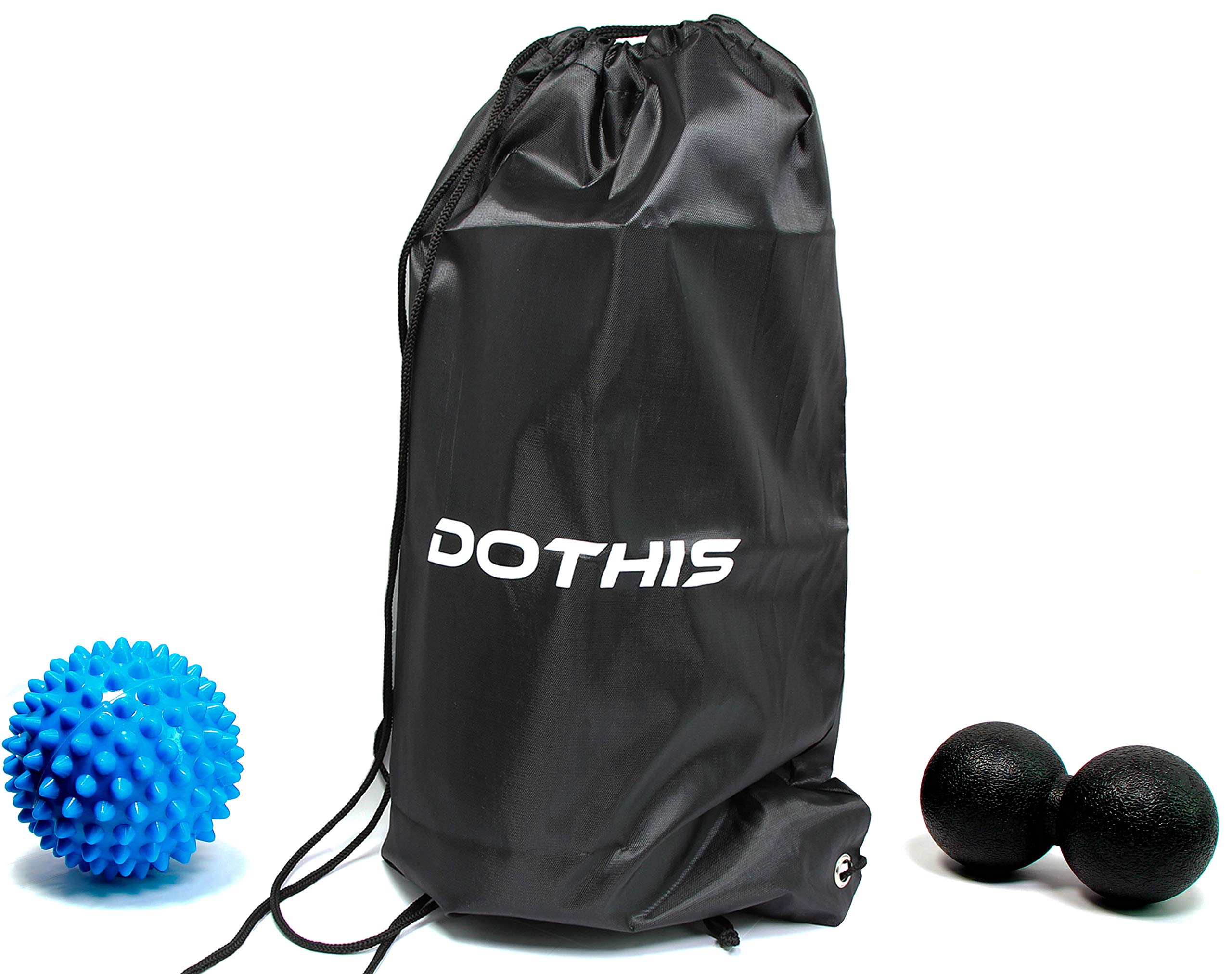 4 in 1 Foam Roller with Spiky and Peanut Massage Ball - Back-Roller with Massager Balls, Speckled Firm Muscle Rollers for Physical Therapy, Pilates, Yoga, Workout, Stretching, Balance & Core Exercises