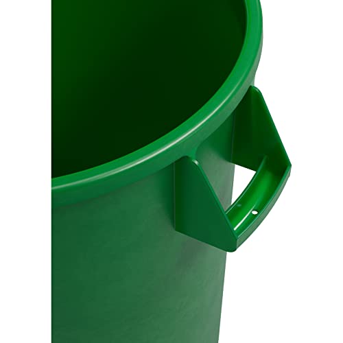 Carlisle FoodService Products Bronco Round Waste Bin Trash Container 32 Gallon - Green - Pack of 1
