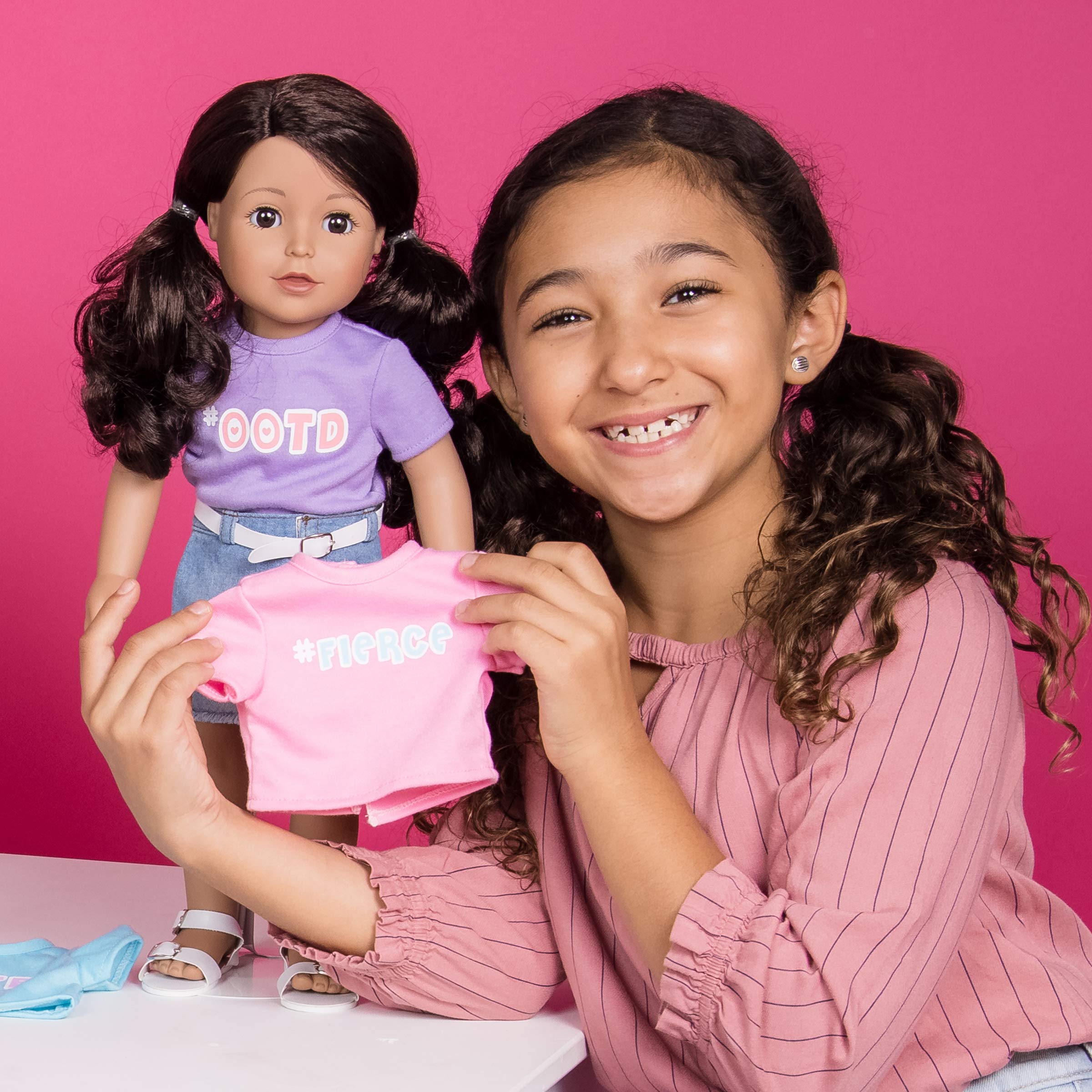 ADORA Amazon Exclusive Amazing Girls Collection, 18β Realistic Doll with Changeable Outfit and Movable Soft Body, Birthday Gift for Kids and Toddlers Ages 6+ - Erica