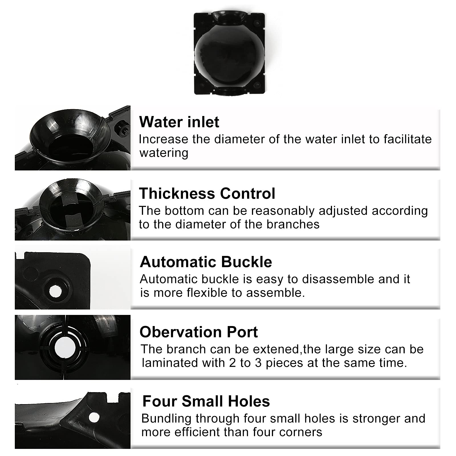 9pcs Plant Rooting Ball, Plant Root Device Growing Box, Assisted Cutting High-Pressure Propagation Ball, Reusable Grafting Controller Air-Layering for Plants Asexual Reproduction(3L+3M+3S, Black)