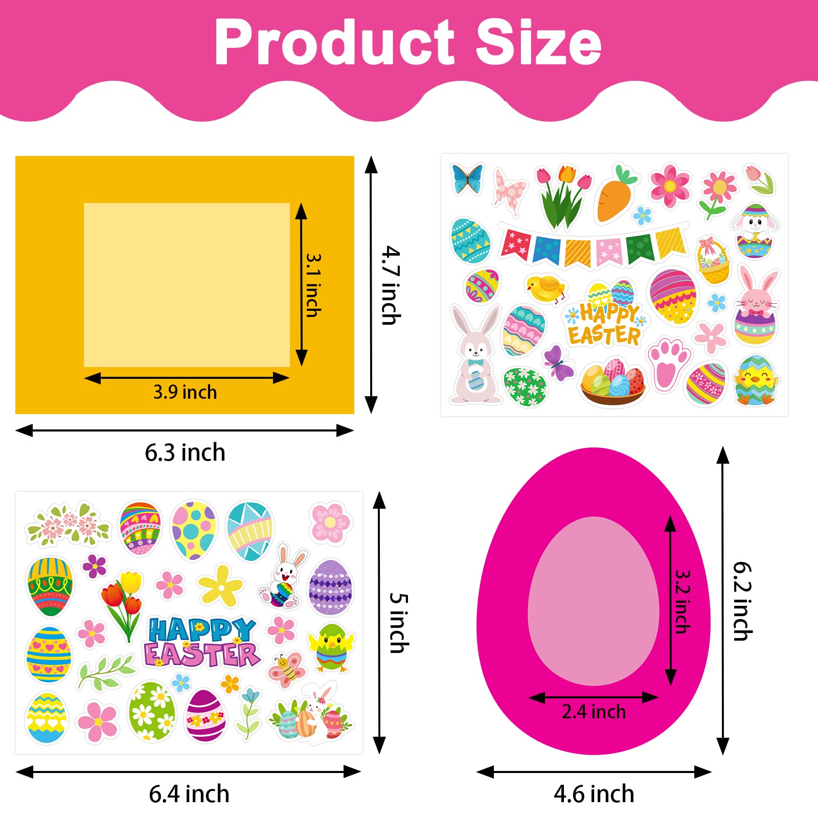 30 Pack Easter Picture Frame Craft Kits for Kids Easter Egg DIY Paper Photo Frames for Kids Home School Classroom Game Activities