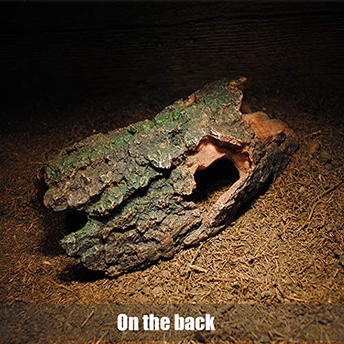 Reptile Habitat Decor Hideouts Critter Cavern Bark Bends Resin Ornament Hiding Place for Leopard Gecko Cichlids Spiders Lizards Snakes