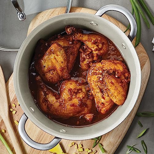 Ayesha Curry Home Collection Nonstick Cookware Pots and Pans Set, 9 Piece, Sienna Red