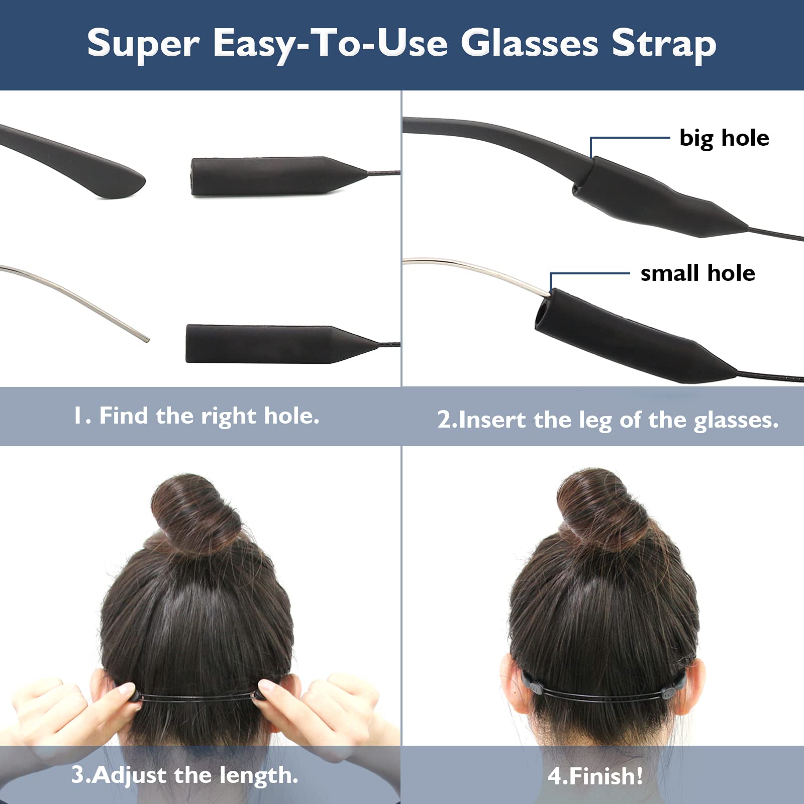 ANYGIFT Glasses Strap for Kids 3 Pack, Toddler Glasses Holder Strap Kids Eye Glasses Strap Adjustable Sunglass Strap for Kids Boys Girls Eye Glass String Strap((7-10 Inch))