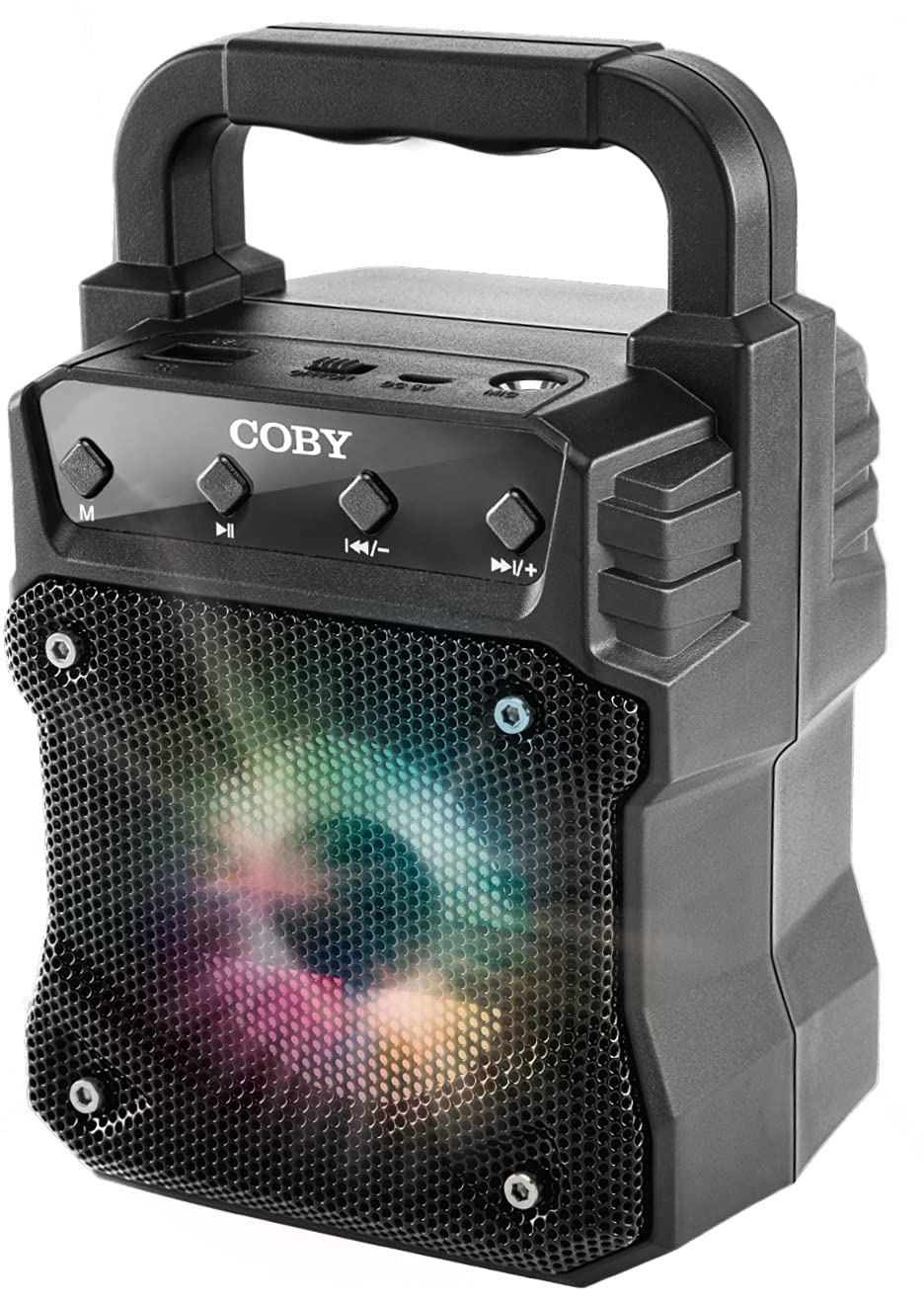 Coby Portable Bluetooth Speaker | Wireless PA System with FM Radio | Microphone Input | Karaoke Machine with Lights | Perfect for Kids Adults Outdoors