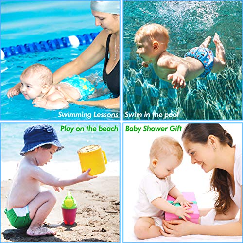Pedobi Reusable Baby Swim Diapers, Adjustable Diaper Swim for Toddlers 9 Months - 3 Years Old, 3 Pack for Swimming Lessons (Whale Shark Tortoise, Large)