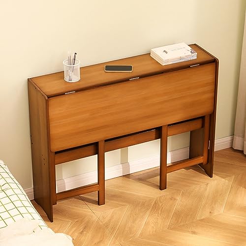 PKLbLr ZTO Store Folding Desk Simple Laptop Table for Home Office, Study Save Space (Tawny, Large)