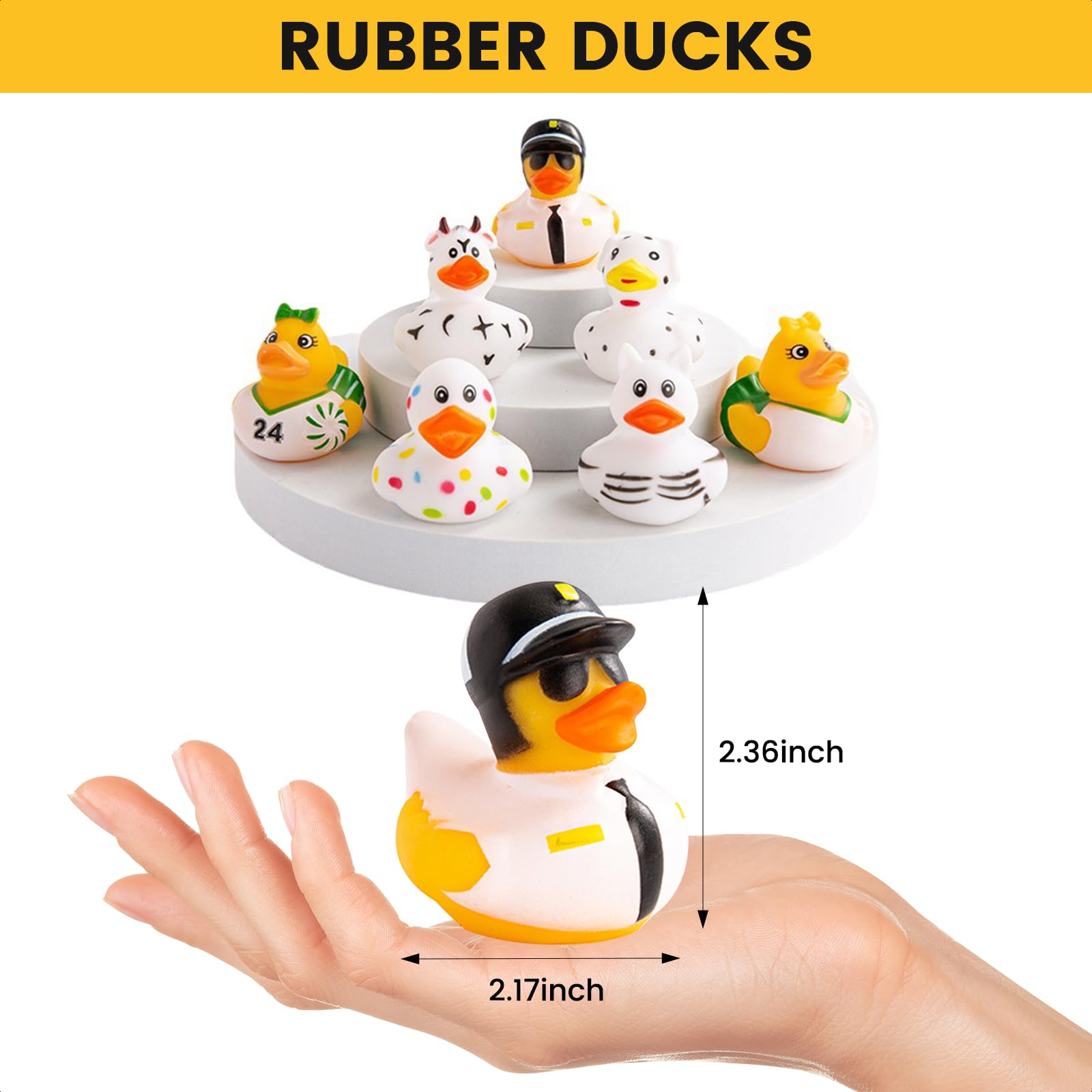 30 Pack Rubber Ducks in Bulk,BOZILY Rubber Ducks Jeep Ducking Jeep Ducks for Ducking Assorted Rubber Ducks Bulk Shower Swimming Bath Toy(30 Pack)