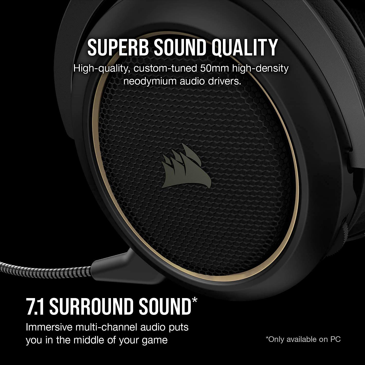 Corsair HS70 PRO Wireless Gaming Headset — Cream (Renewed)