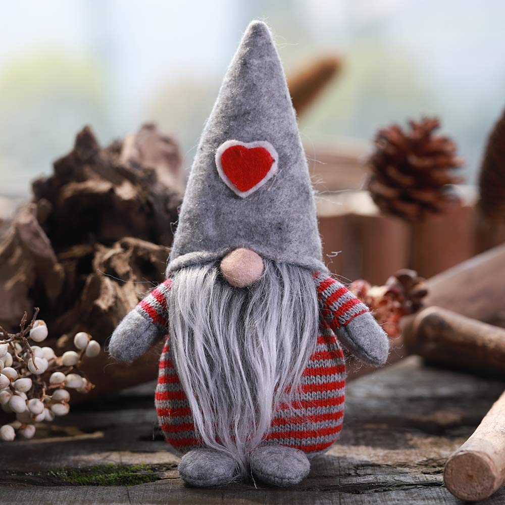 Christmas Gnome, Christmas Valentine's Day Decorations, Mini Sized 7.5 Inch Swedish Tomte Nisse Christmas Ornaments for Home Porch Garden Patio