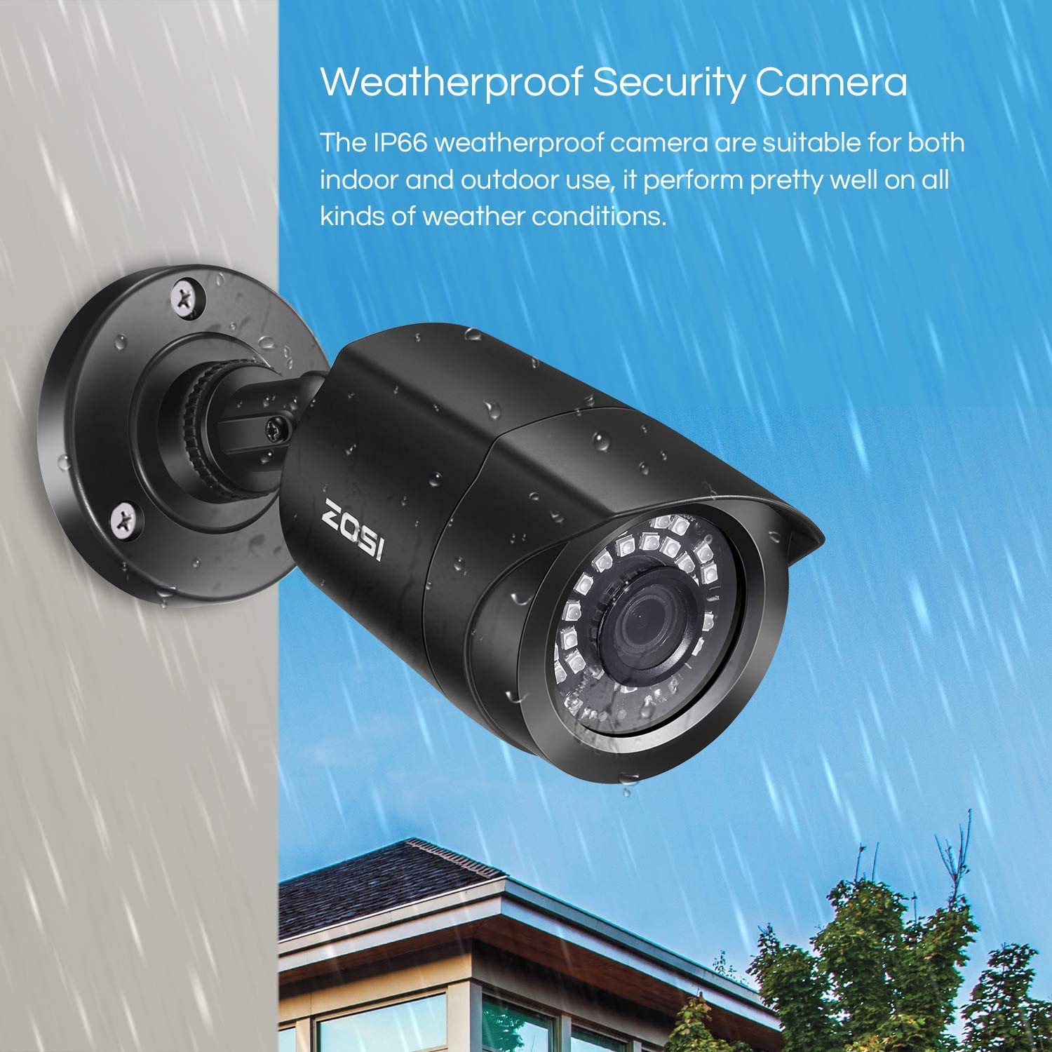 ZOSI 4 Pack 1080P 2.0MP Outdoor Indoor 3.6mm 24PCS Infrared IR Lens Day Night CCTV IR Cut Surveillance Security Camera Compatible for TVI DVR (Renewed)
