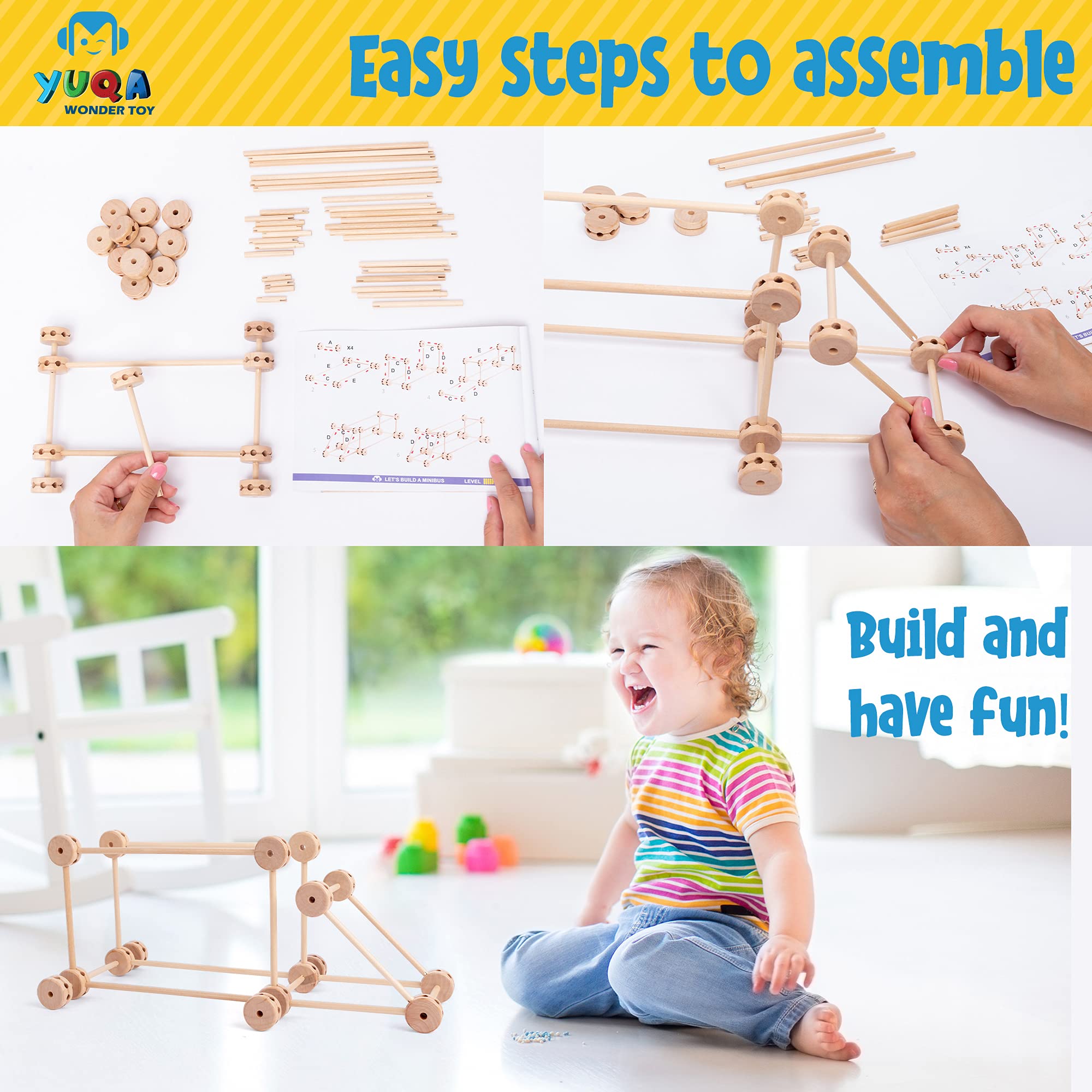 Building Blocks for Kids Ages 4-8 for Preschool Kids-60 Toys Blocks Set 6-12 Years Old to Create Various Shapes-Stimulating Different Toy for Children-Instruction Manual Included - Unique Gift