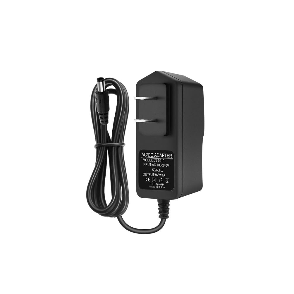 9V DC Power Supply 1A 9V Power Adapter, DC 9V Power Cord Transformer, 9Volt 1000mA AC/DC Adapter, 5.5mm x 2.5mm US Plug [The Polarity of Output tip: Inner Positive (+), Outer Negative (-)]