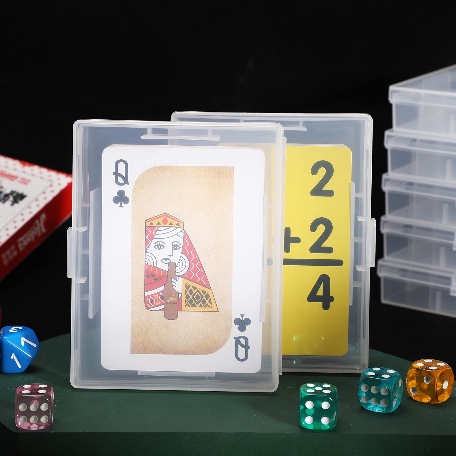 Skylety Playing Card Case Holder Playing Card Box Card Game Organizers and Storage Containers Deck, Snaps Closed for Gaming Cards(15 Pieces)