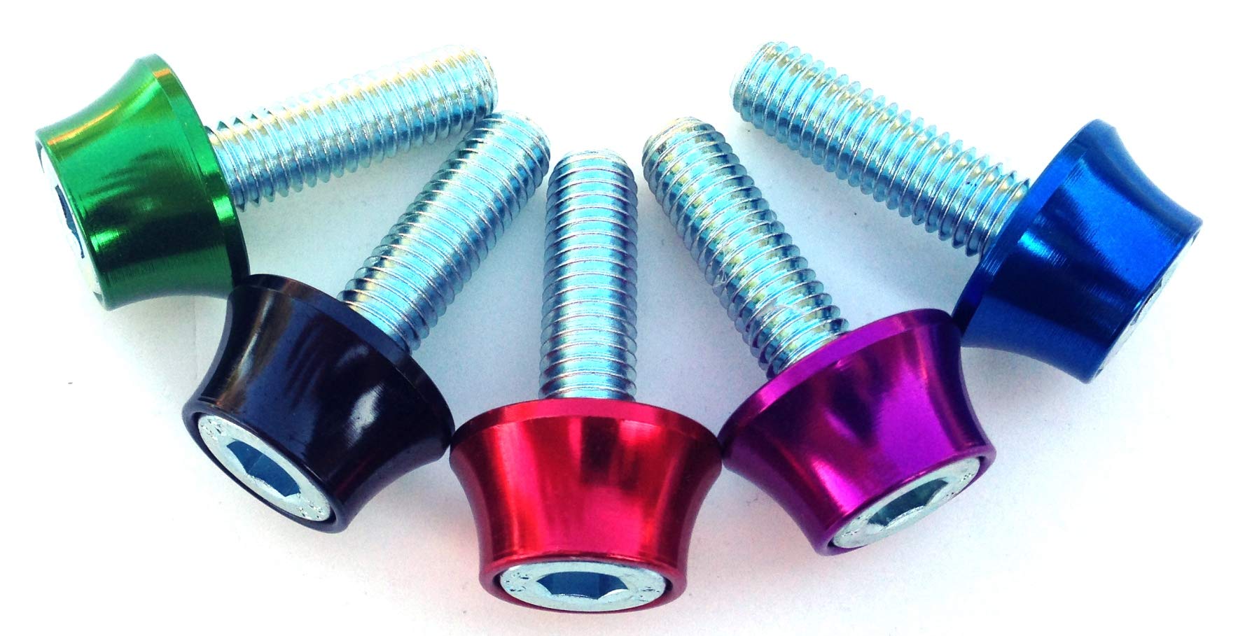 M8 Curved Side Beauty Washer 10pcs Anodized Aluminum Detail Dress Up (Red)