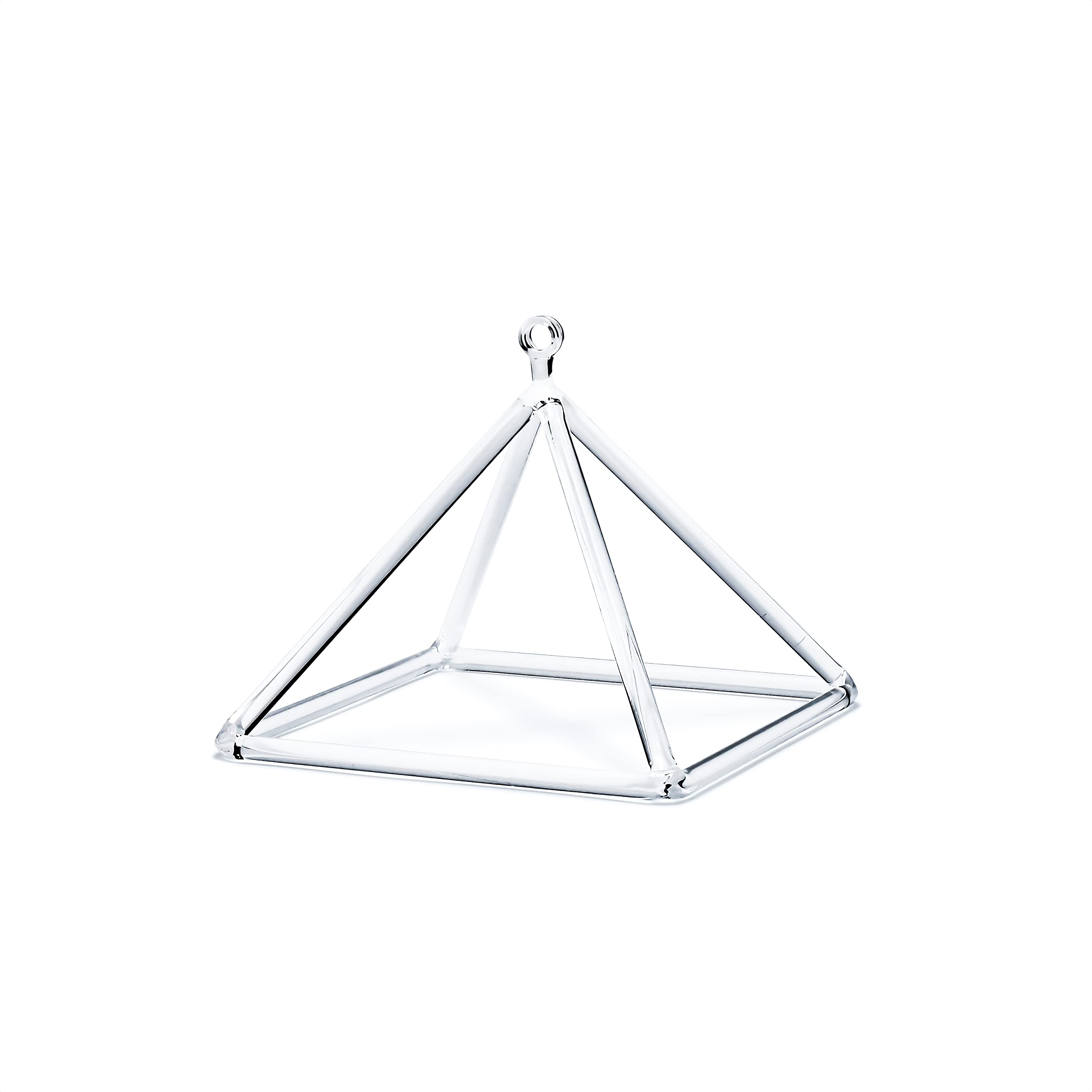 Joysense Clear Quartz Crystal Singing Pyramid 7 inch With Crystal Singing Bowl Striker and Carrying Case