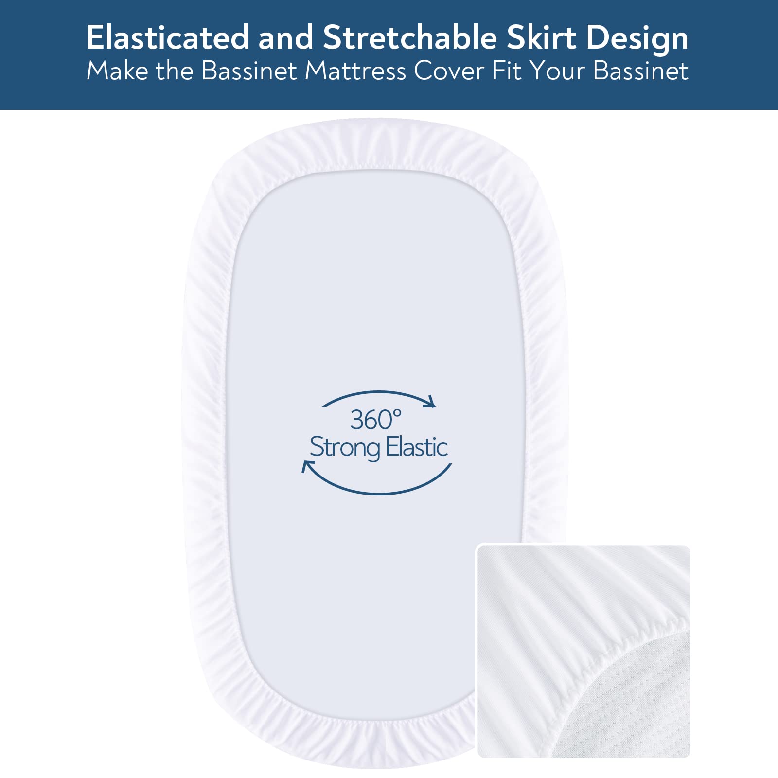Baby Waterproof Bassinet Mattress Pad Cover and 100% Cotton Bassinet Sheet(Grey), 16" x 32"