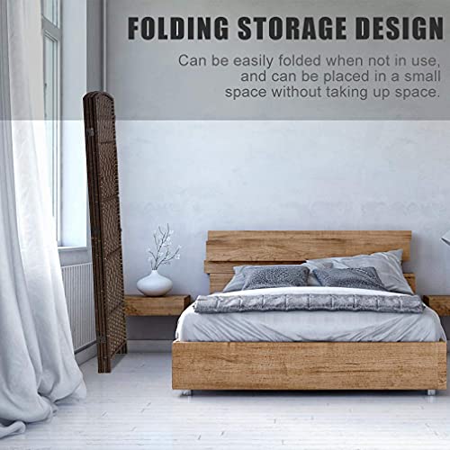 Room Divider Folding Privacy Divider 6 Ft Indoor Wall Divider Portable Partition Wood Screen, Brown (4 Panel)